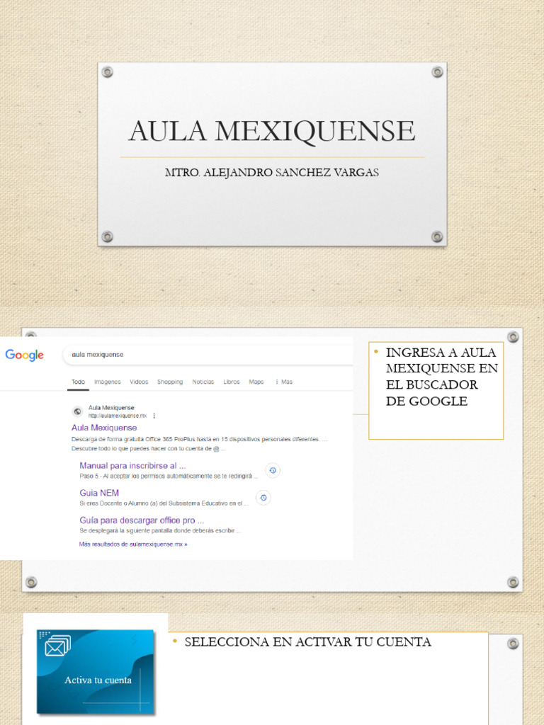 Guía para Activar Aula Mexiquense | PDF