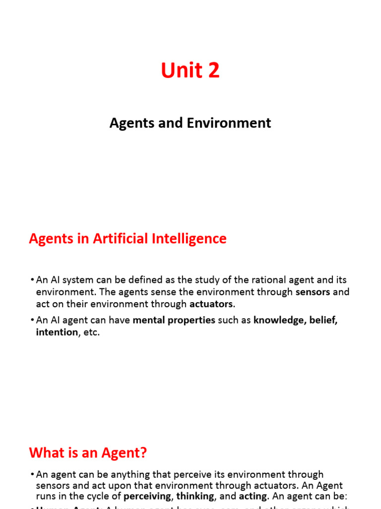 Chapter 2 Agents and Environment | PDF | Artificial Intelligence ...