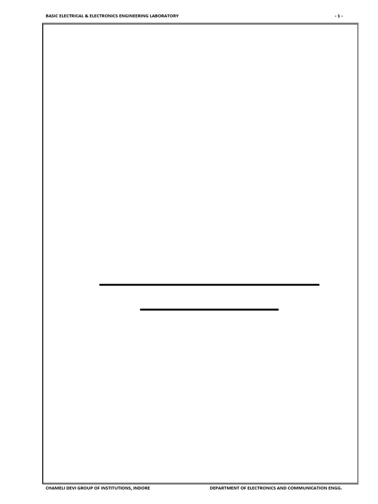 BEEE Lab Manual - BT104 - Student Copy CDGI | PDF | Resonance | Inductance