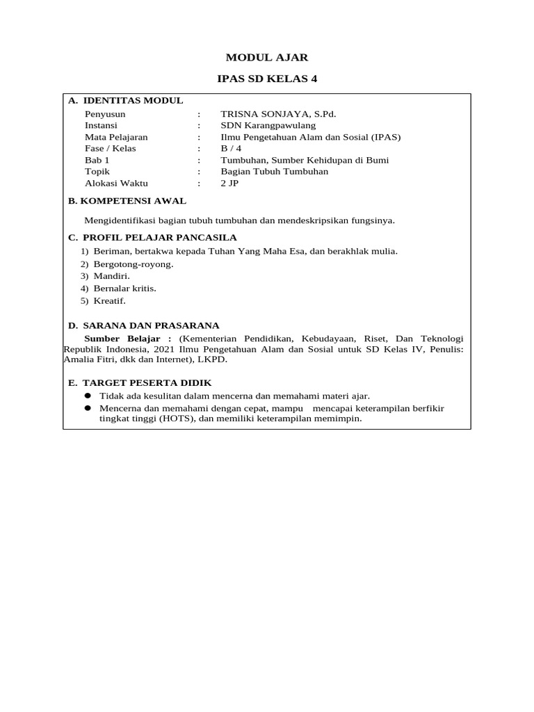 Modul Ajar-TRISNA SONJAYA | PDF