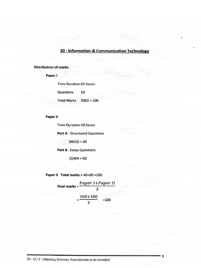 2014 AL ICT Marking Scheme English Medium | PDF