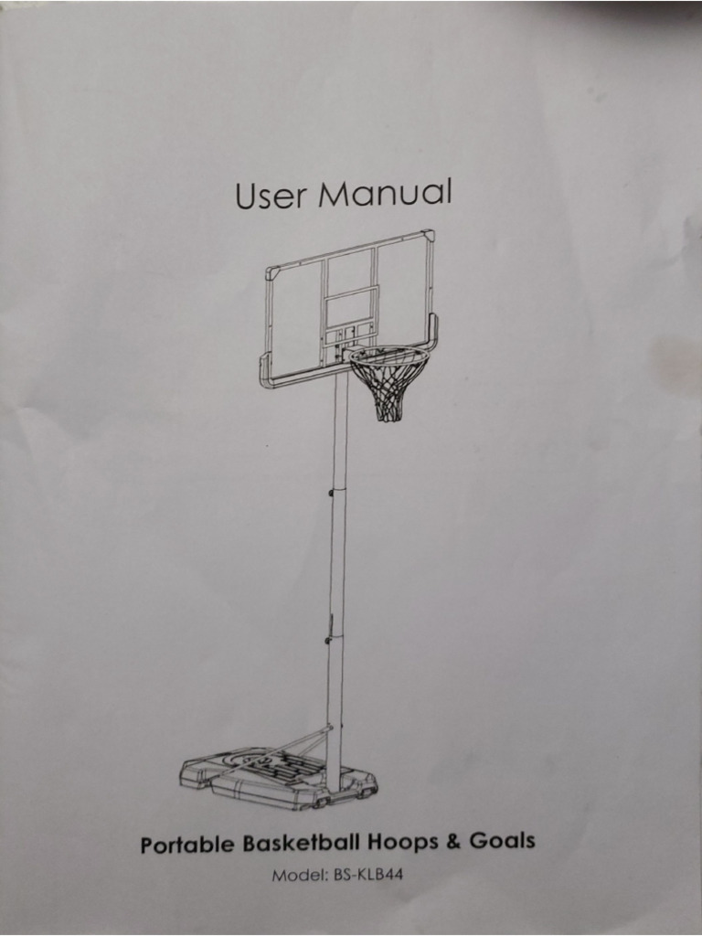 Walmart Basketball Goal User Manual | PDF