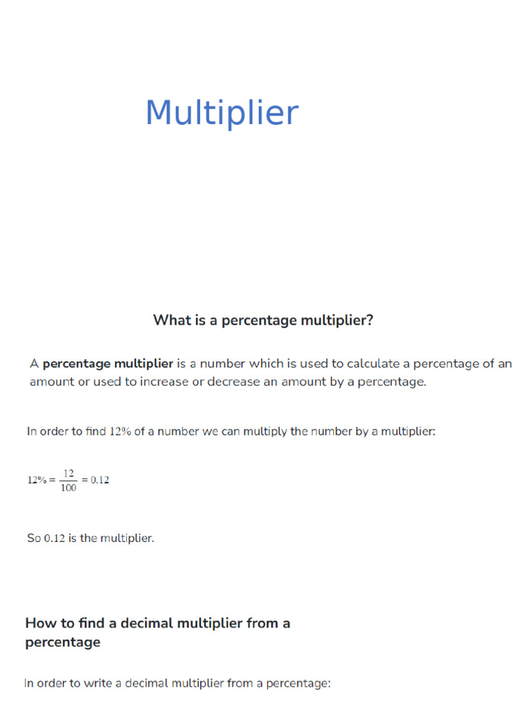 Multiplier | PDF