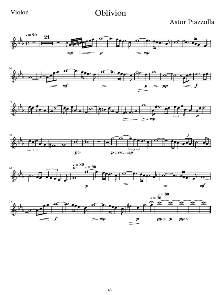 Oblivion: Astor Piazzolla | PDF