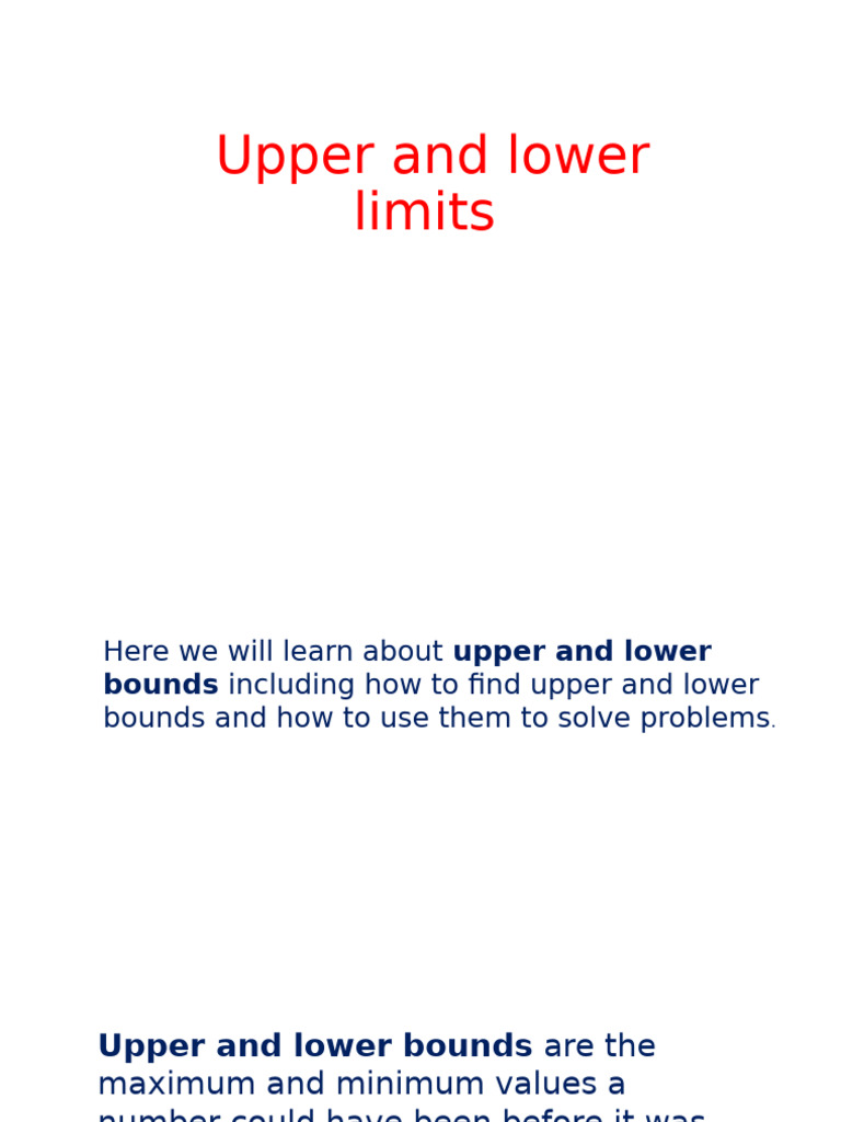 Upper and lower limits | PDF