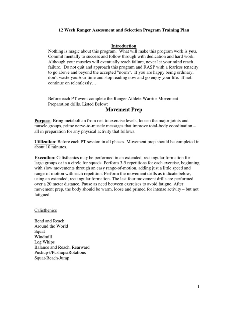 12 Week RASP Training Plan2 | PDF