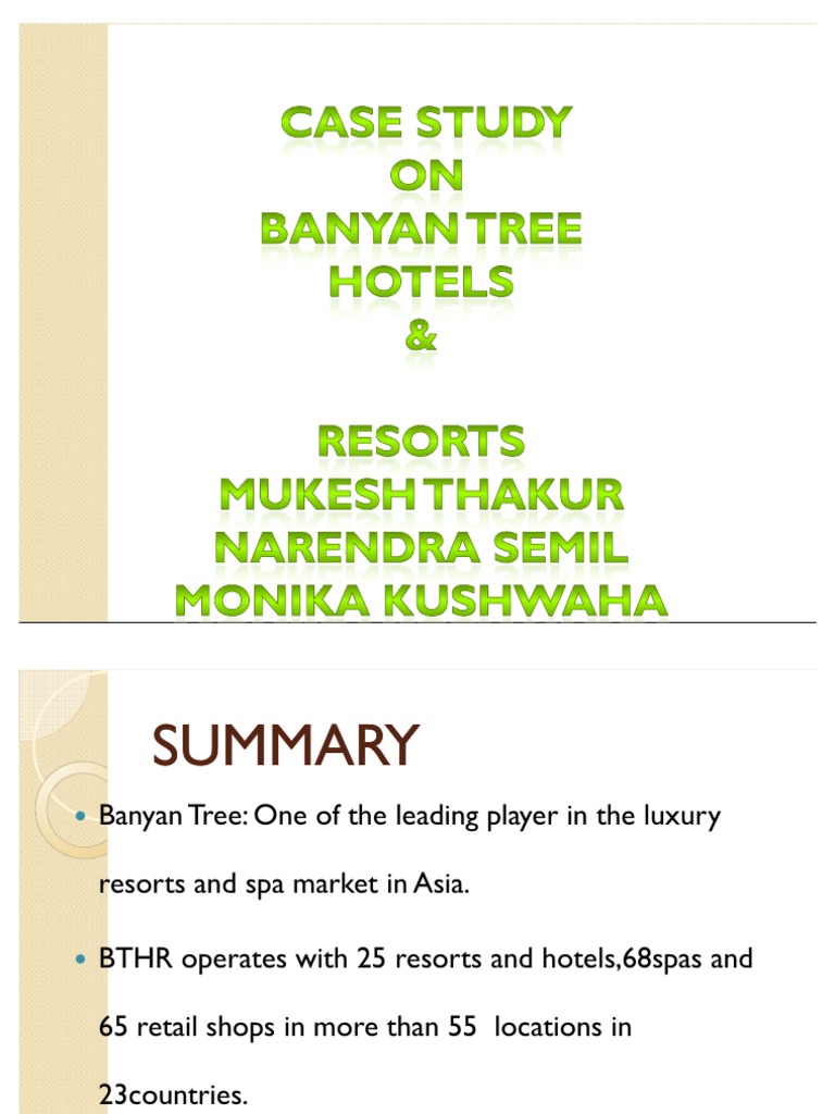 Case On Banyan Tree Hotels and Resorts | PDF