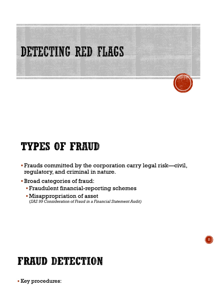 Detecting Red Flags | PDF | Fraud | Audit