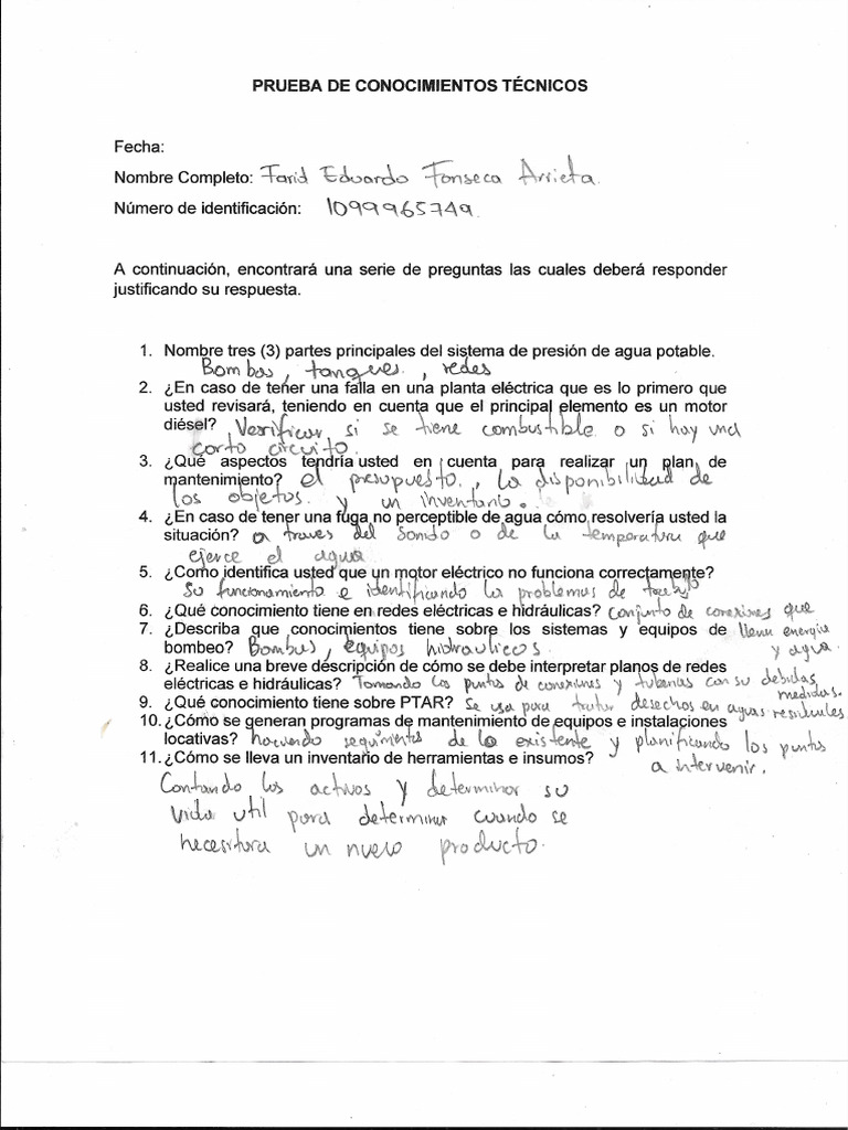Prueba de Conocimientos Tecnicos | PDF