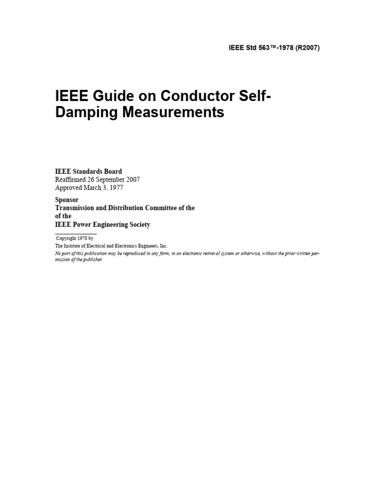 IEEE Guide on Conductor Self Damping Measurements | PDF | Resonance ...