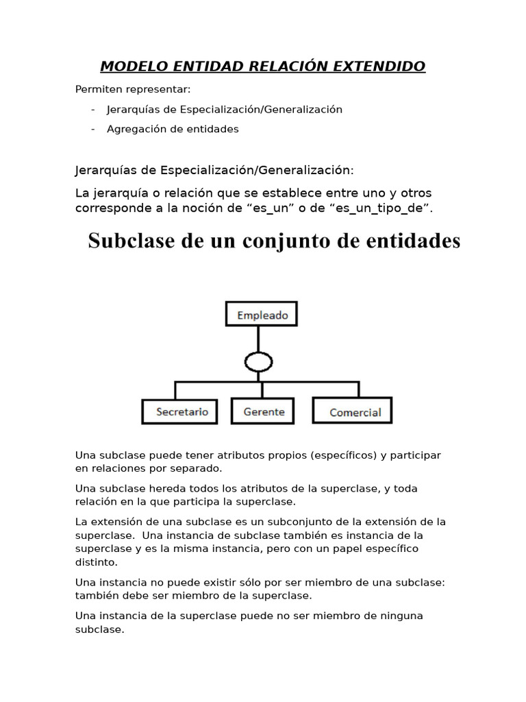 Modelo ER Extendido | PDF
