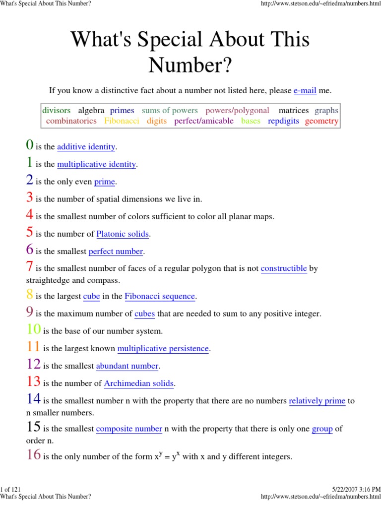 What's Special About This Number | PDF | Numbers | Prime Number