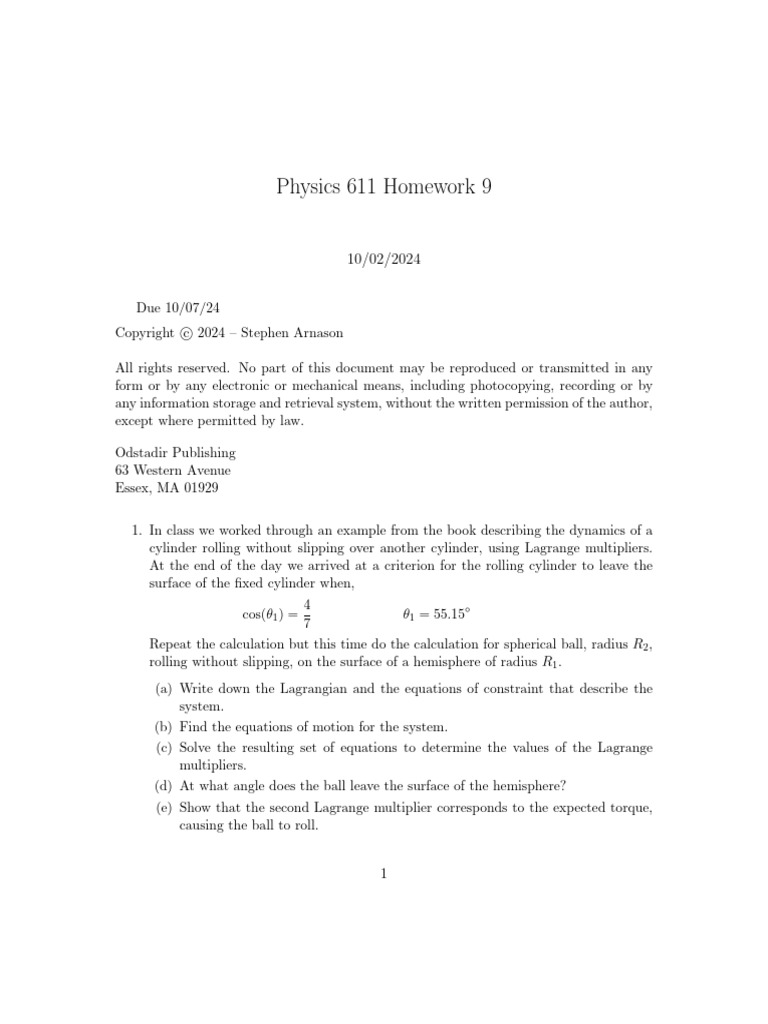 Homework 9 | PDF