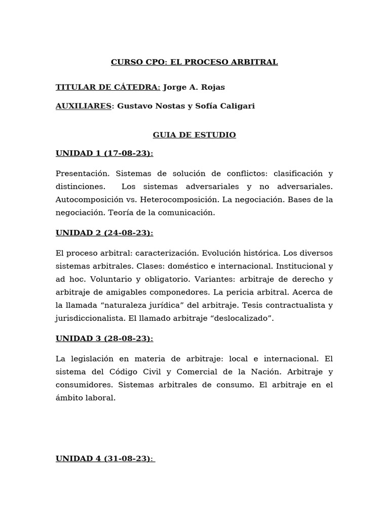 Guia de Estudios - Proceso Arbitral | PDF | Arbitraje | Justicia