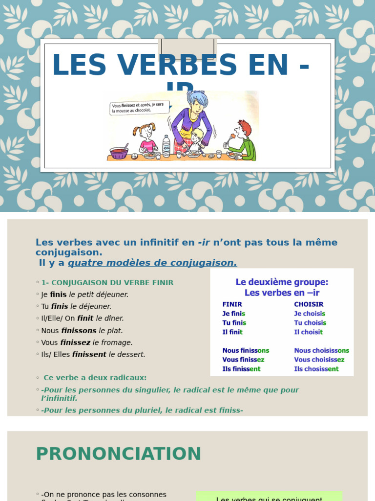Conjugaison des verbes en -ir | PDF