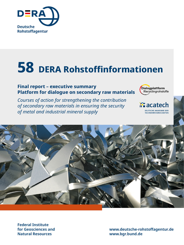 58 DERA Dialogplattform Recyclingrohstoffe Kurzversion-En - PDF Jsessionid .Internet942 | PDF ...