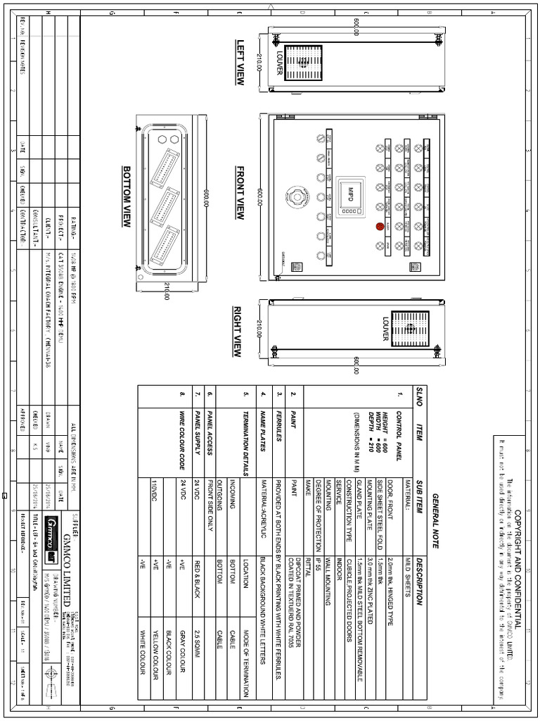ICF Engine Control Panel Revised Drawing_2 | PDF