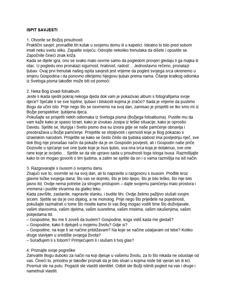 Ispit Savjesti | PDF