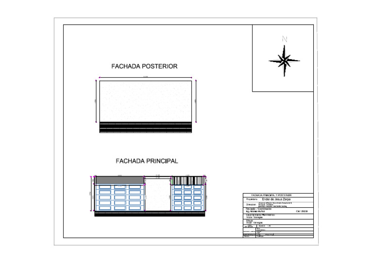 Plano Fachada Principal y Posterior | PDF