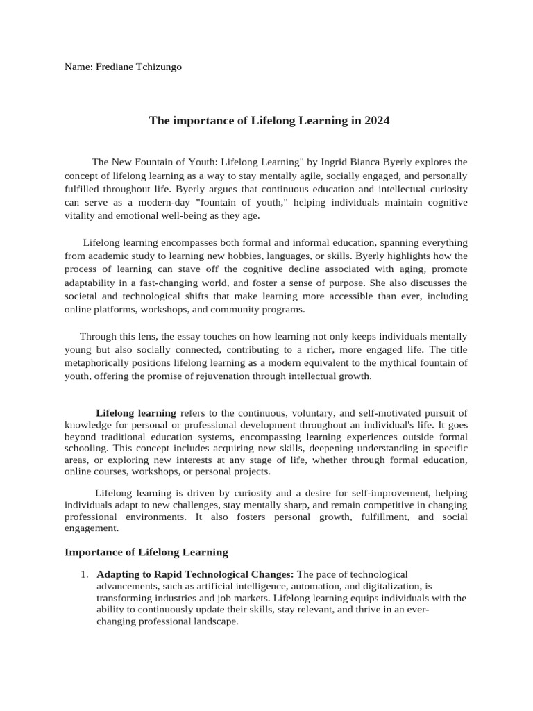 Lifelong Learning | PDF | Lifelong Learning | Learning