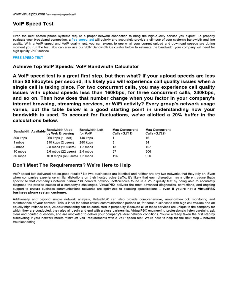 VoIP Bandwidth Calculator | PDF | Voice Over Ip | Computing