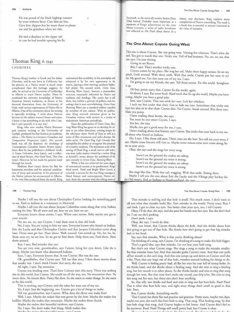 The One About Coyote Going West Thomas King | PDF