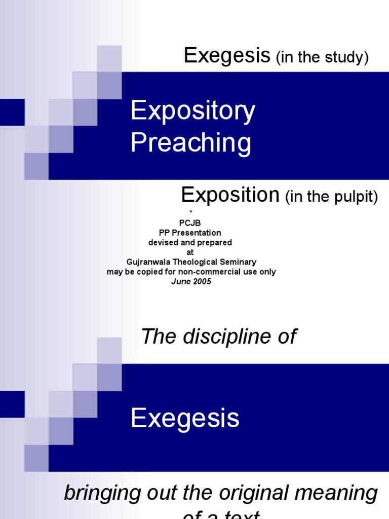 Expository Preaching Guide | PDF | Expository Preaching | Sermon