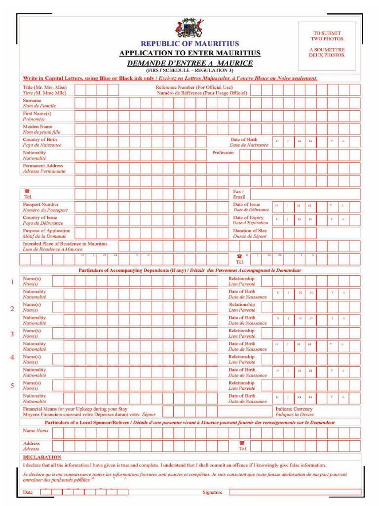 Fiche Demande de Visa | PDF