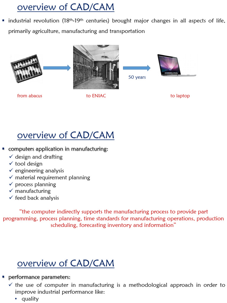 Cadcam Overview | PDF | Computer Aided Design | Engineering