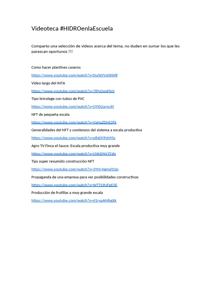 Videoteca HIDRO | PDF