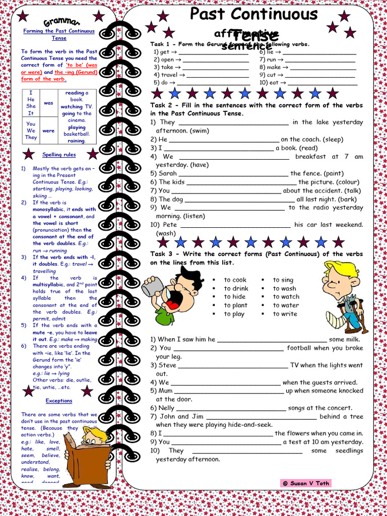 past-continuous-Practice | PDF | Verb | Syllable