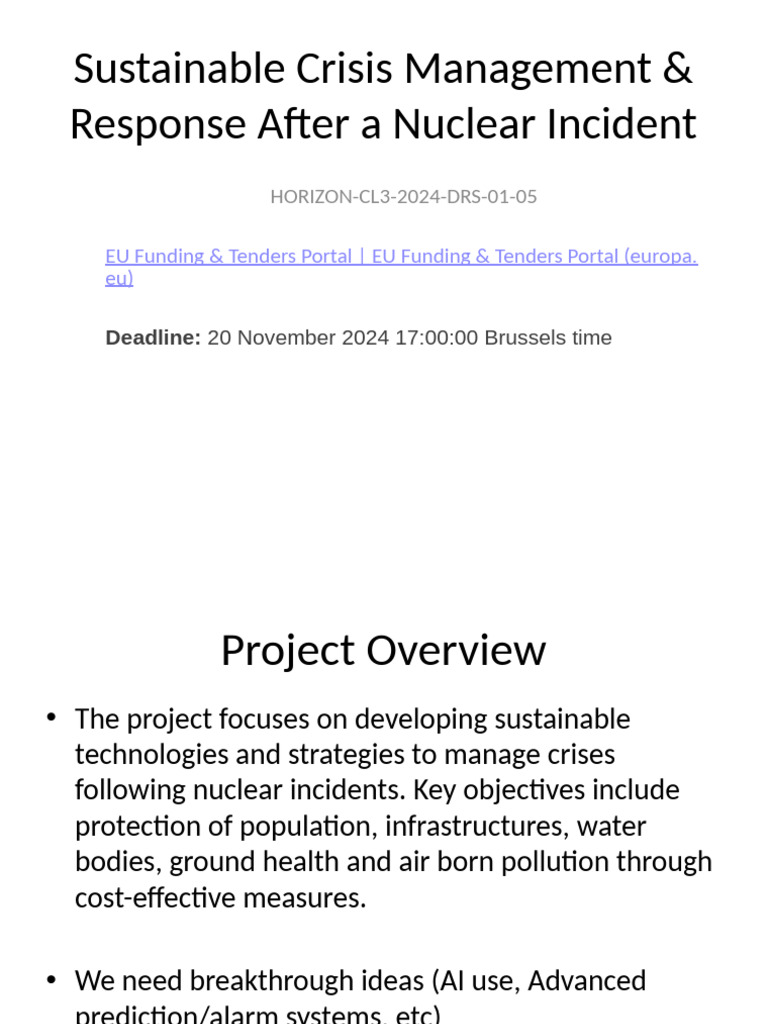 Nuclear Incident Crisis Management Project | PDF | Science ...