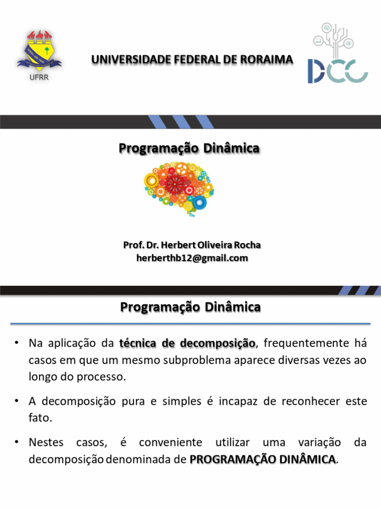 AA Aula 21 Dynamic Prog | PDF | Programação dinâmica | Algoritmos e ...