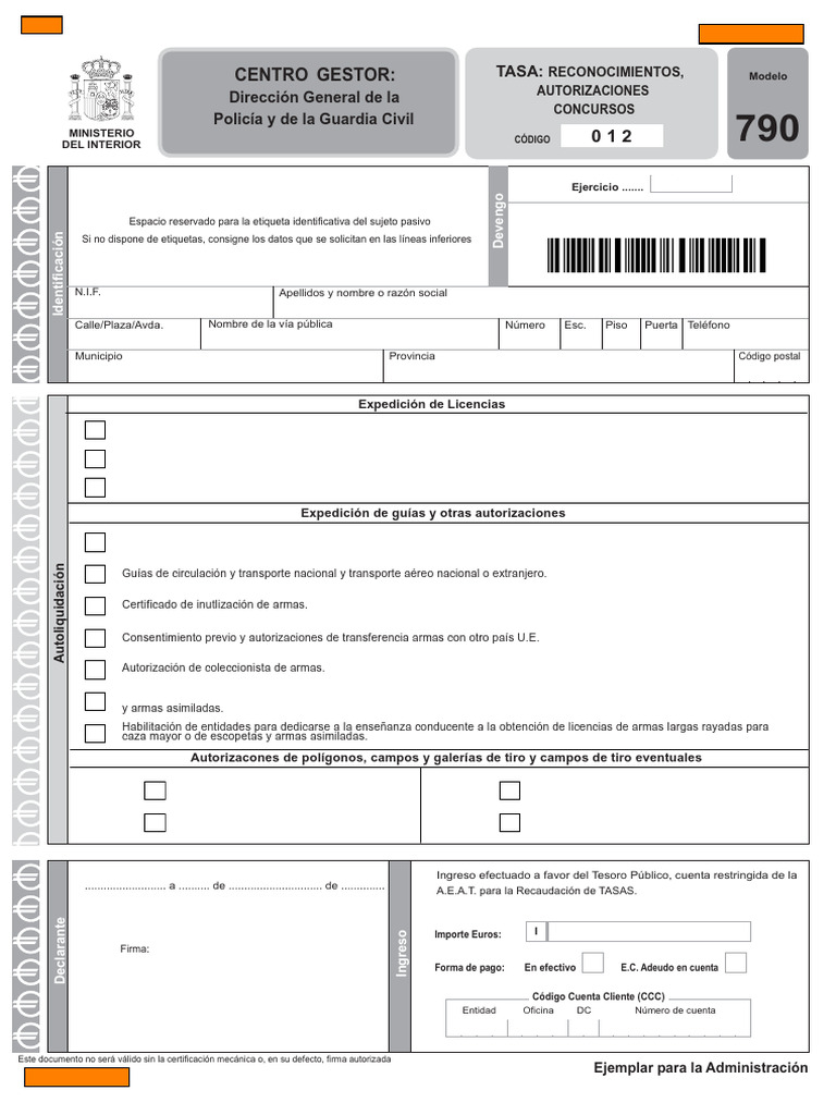 Modelo 790 Guardia Civil | PDF