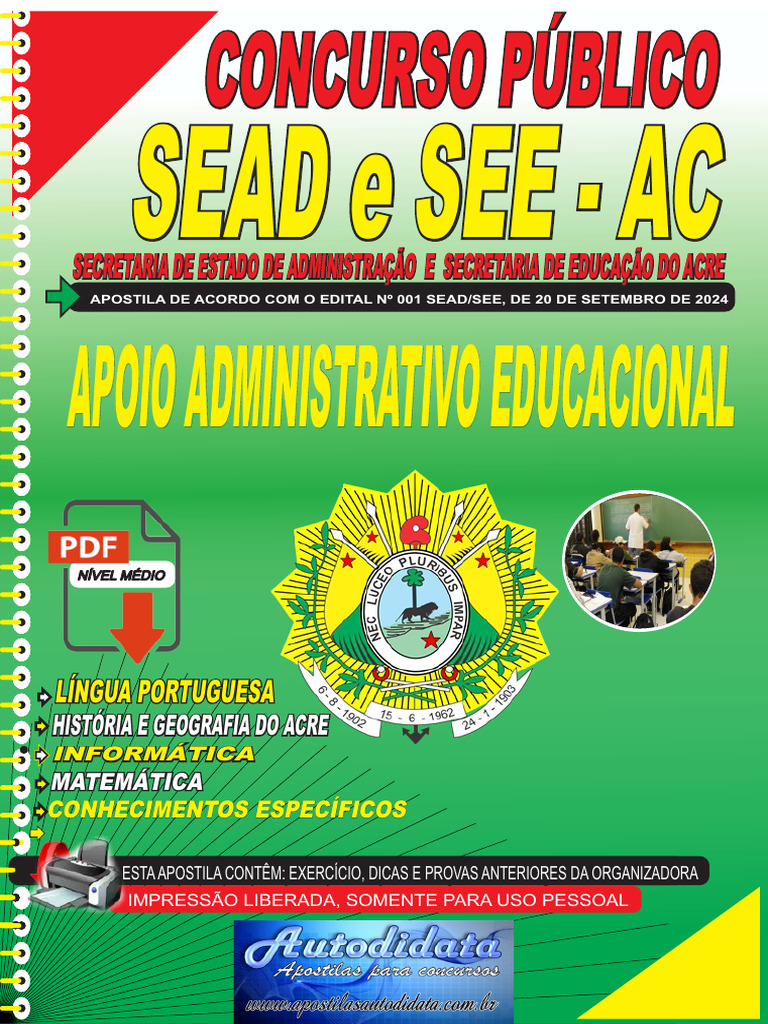 Apostila Concurso SEAD/SEE-AC 2024 | PDF | Linguística