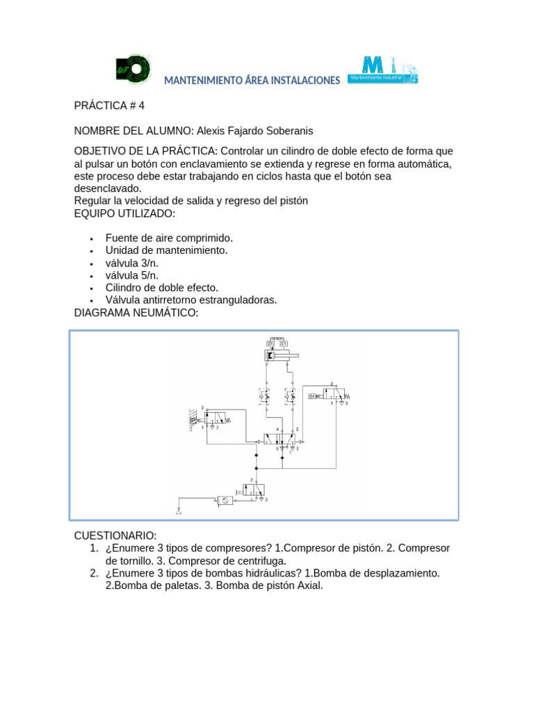 Práctica: Control de Cilindro Neumático | PDF | Negocios