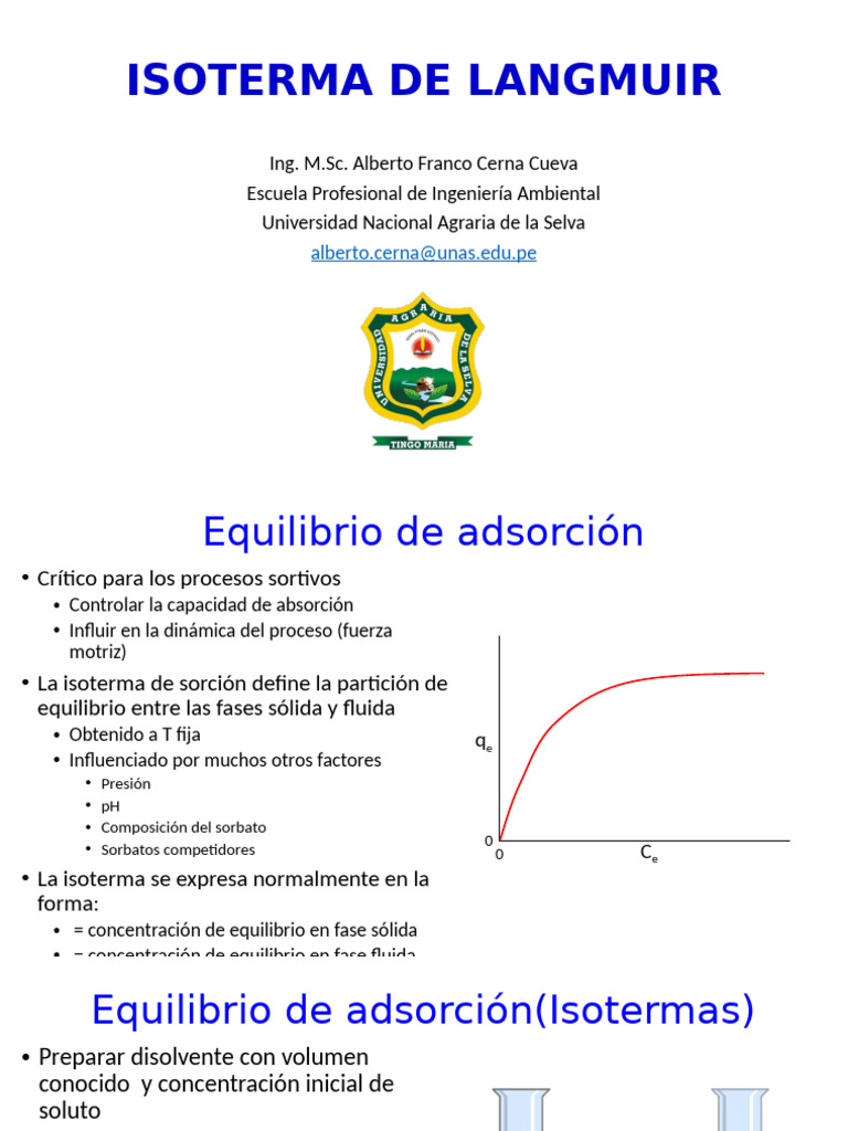 Isoterma de Langmuir | PDF | Adsorción | Fases de la materia