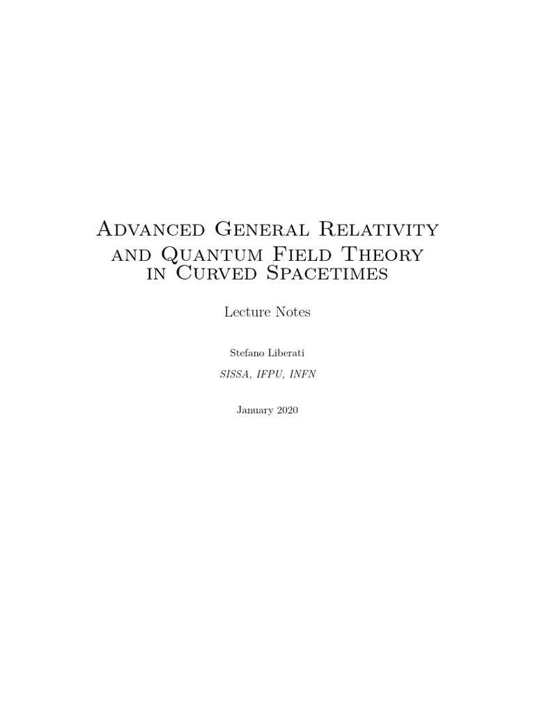 Lect Notes | PDF | Curvature | Special Relativity