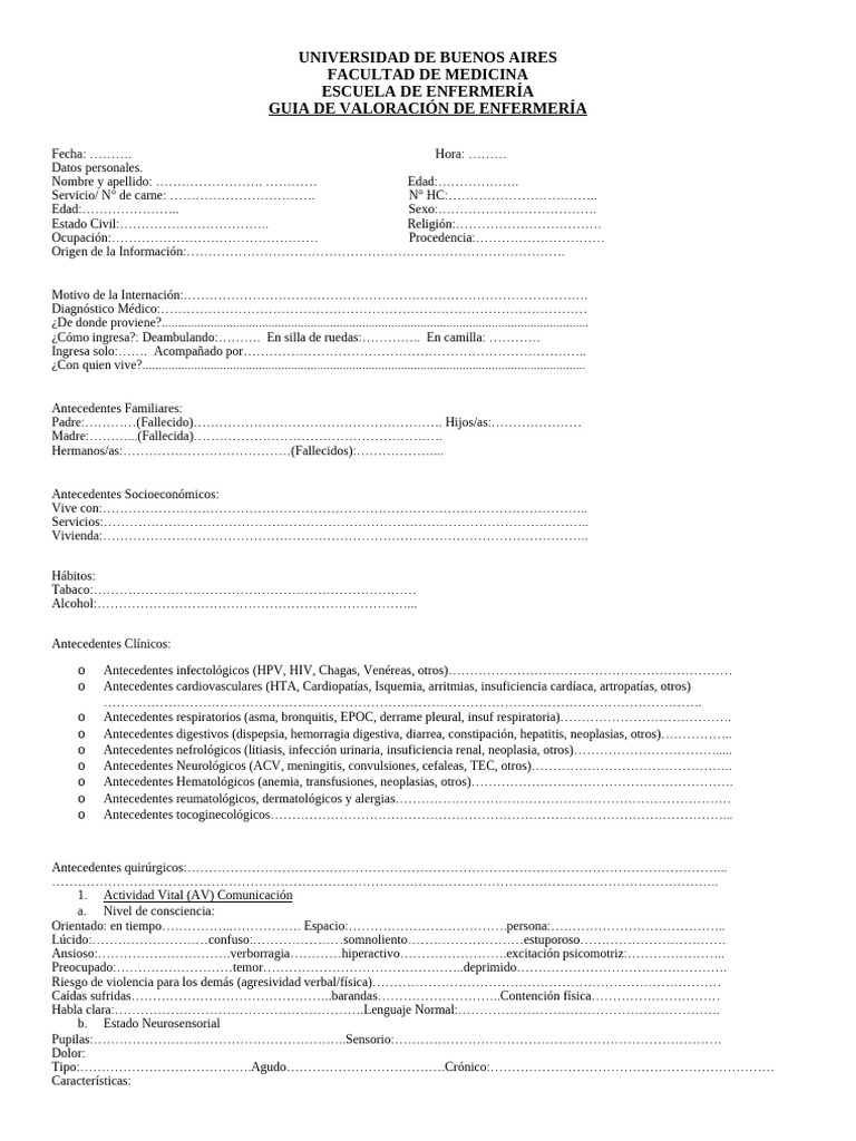 Valoración Por AVs | PDF | Menstruación | Especialidades Medicas