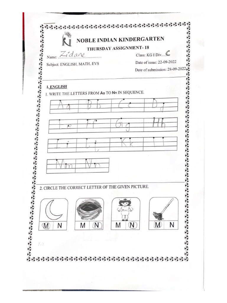 Noble Indian Kindergarten 3 | PDF