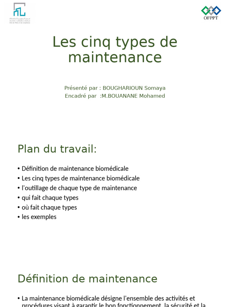 Les Cinq Types de Maintenance | PDF | Ingénierie de fiabilité
