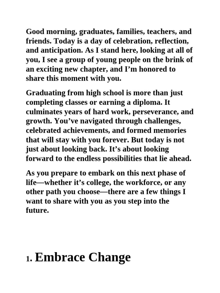 Good Morning Graduation | PDF