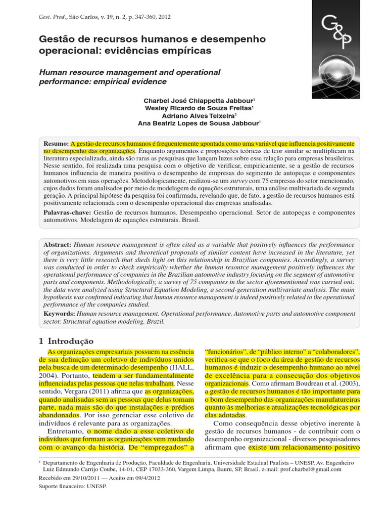 Gestão de Recursos Humanos | PDF | Gestão de recursos humanos | Despesa