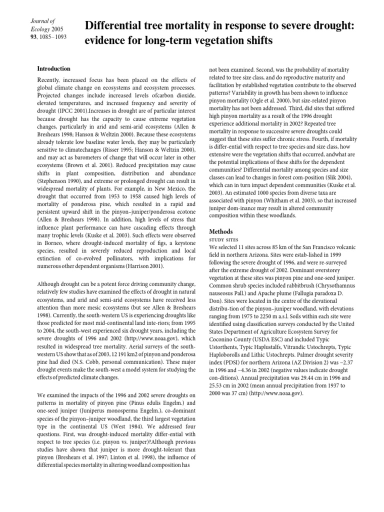 Tree Mortality and Drought Impact | PDF | Drought | Climate Change
