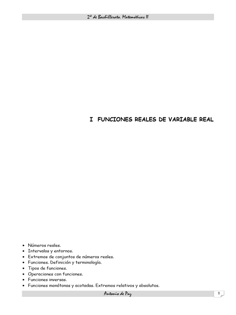 Tema 1 Funciones | PDF | Función (Matemáticas) | Número Real