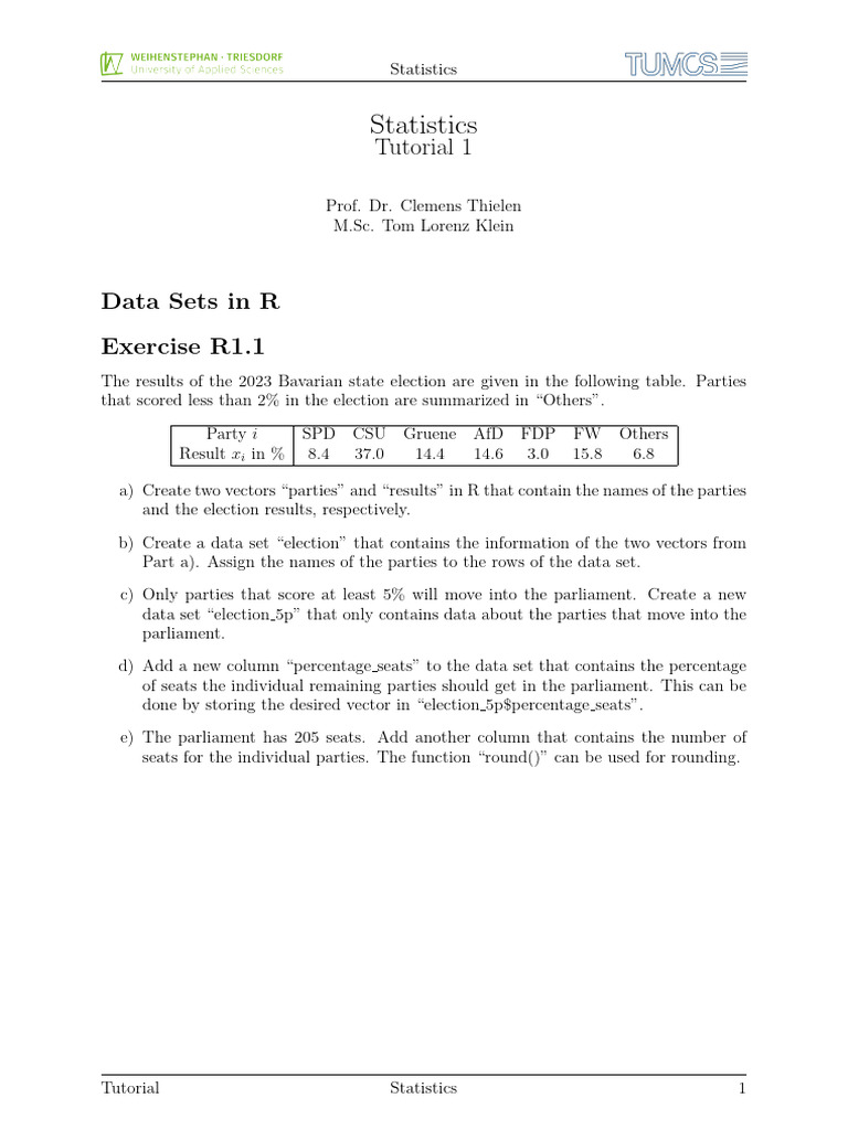 Additional Tutorial Sheet 1 | PDF | Social Science