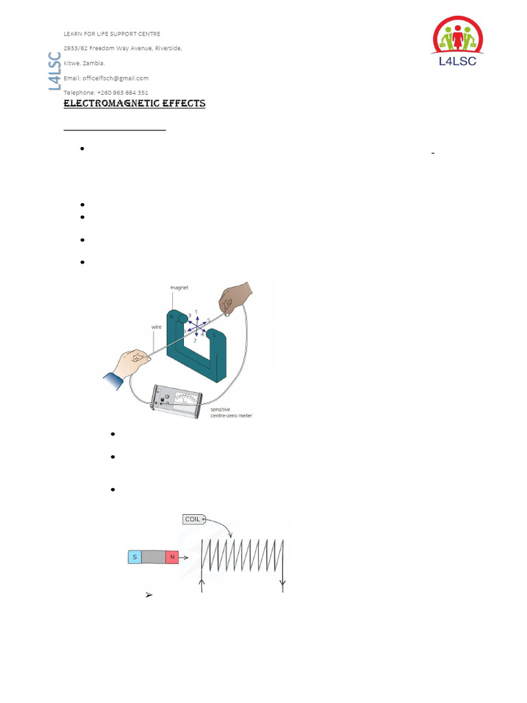 Igcse Physics 0625 Electromagnetic Induction Notes Pdf Electromagnetic Induction