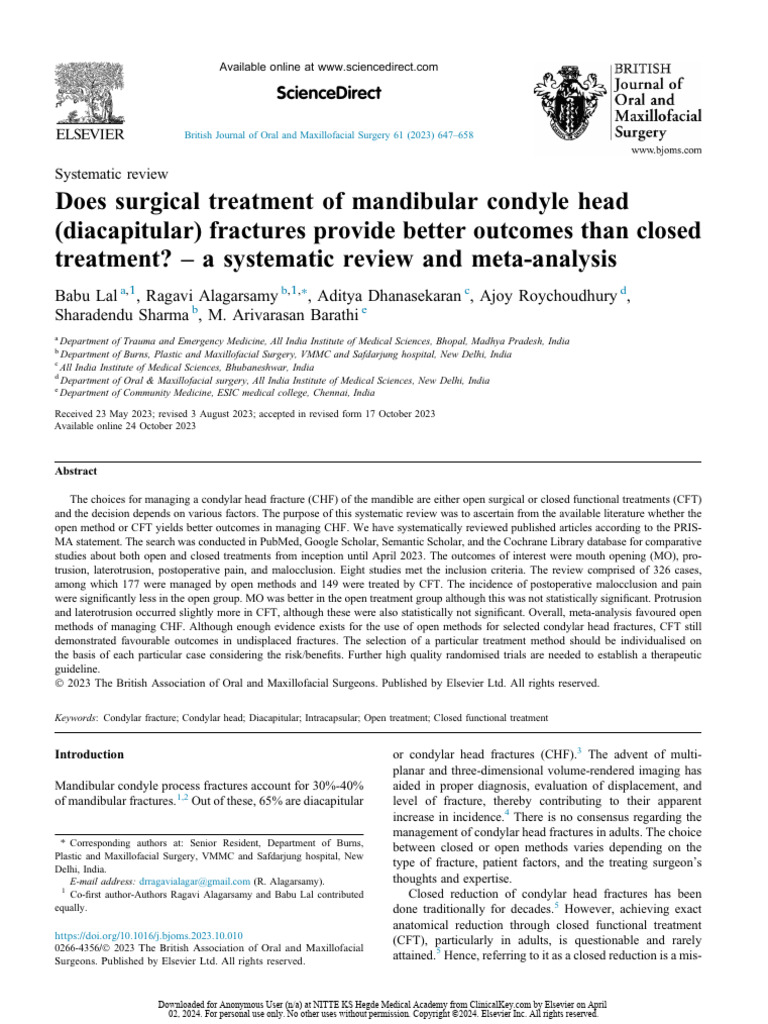 AOMSI JC Article 28september2024 | PDF | Systematic Review | Meta Analysis