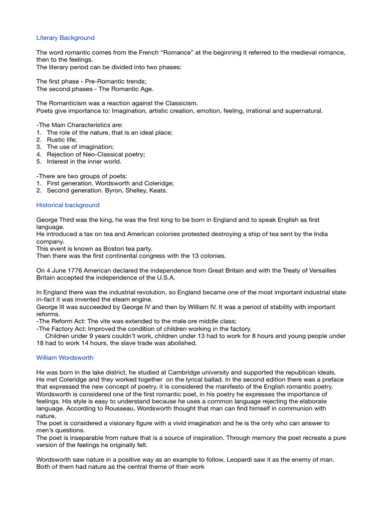 William Wordsworth, Romanticism | PDF | Romanticism | William Wordsworth