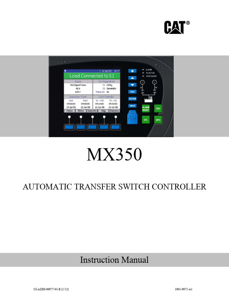MX350 Controller O&m | PDF | Relay | Switch